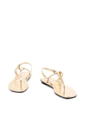 Prada Patent Leather Flat Thong Sandals - Silver
