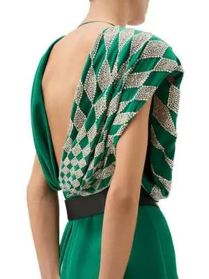 Versace Midi Evening Dress With Embroidery