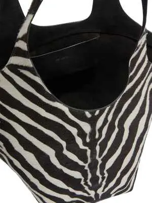 Attico La Scoop Large" Zebra Print Pony Skin Shoulder Bag - Multicolor
