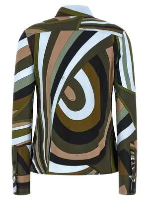 Emilio Pucci Iride' Print Stretch Viscose Shirt - Multicolor