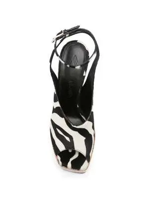 Attico Ornella Platform Zebra Print Sandals