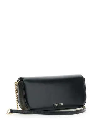 Alexander McQueen Leather Crossbody Bag With Chain-link Strap - Multicolor