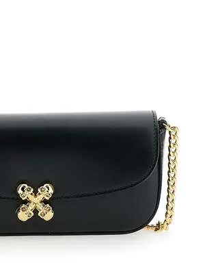 Alexander McQueen Leather Crossbody Bag With Chain-link Strap - Multicolor