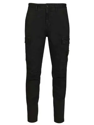 Stone Island STONE ISLAND Cargo Trousers In Broken Cotton Twill Black