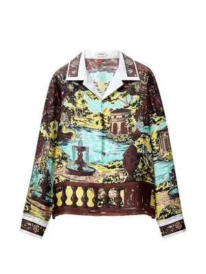 Versace Slim-fit Printed Silk Twill Shirt - Multicolor