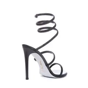 Rene Caovilla Cleo" Crystal Embellished Stiletto Sandals - Black