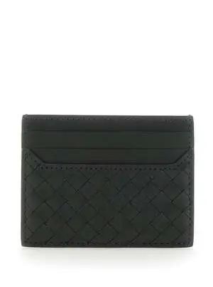Bottega Veneta Bottega Veneta Men Green Card Holder With Intrecciato Motif In Leather Man Multicolor