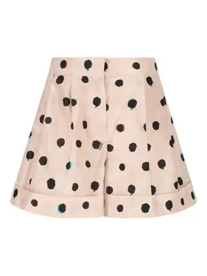 Fendi Polka Dot Taffeta Flared Shorts - Multicolor