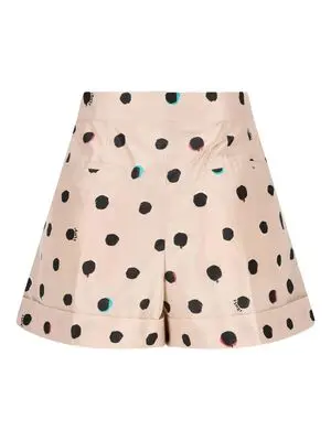 Fendi Polka Dot Taffeta Flared Shorts - Multicolor