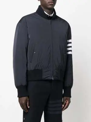 Thom Browne Bomber Jacket With 4-stripe Detail - Blue