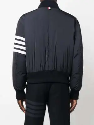 Thom Browne Bomber Jacket With 4-stripe Detail - Blue