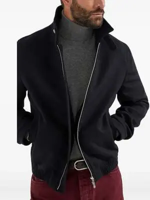 Brunello Cucinelli Wool Bomber Jacket - Black
