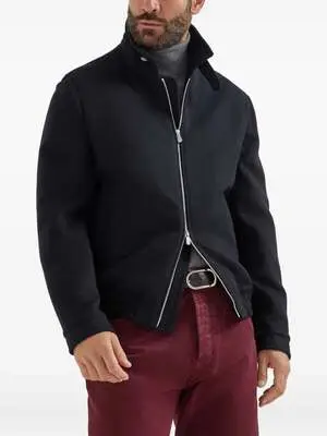 Brunello Cucinelli Wool Bomber Jacket - Black