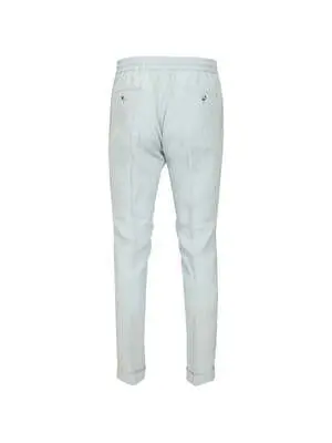 Paul Smith Slim Fit Linen Trousers With Drawstring And Pleats