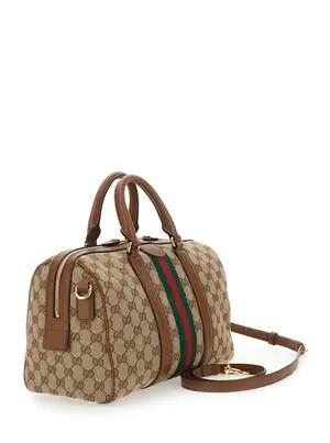 Gucci Ophidia Monogrammed Canvas And Leather Handbag - Multicolor