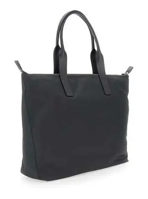 Dolce & Gabbana Tech Fabric Tote Bag With Logo Plaque - Gray