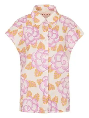 Marni MARNI Floral Cap Sleeve Shirt Multicolor