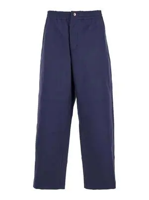 Moncler Cotton Stretch Pants With Logo Patch - Multicolor