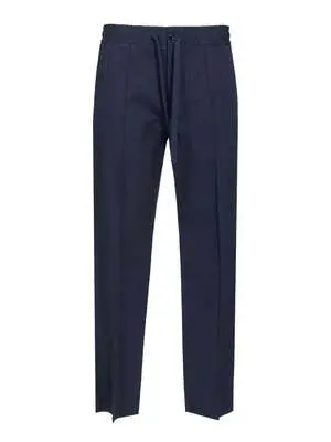 Valentino Garavani Classic Pleated Cotton Trousers - Blue