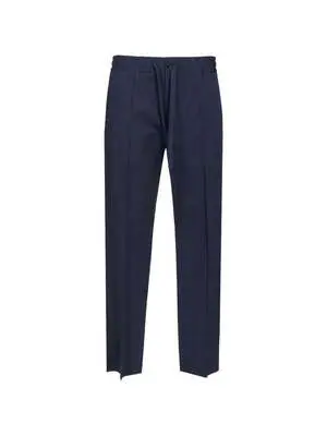 Valentino Garavani Classic Pleated Cotton Trousers - Blue