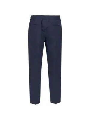 Valentino Garavani Classic Pleated Cotton Trousers - Blue