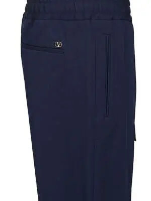 Valentino Garavani Classic Pleated Cotton Trousers - Blue