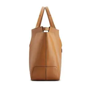 TOD'S Leather Tote Bag With Two Top Handles - Brown