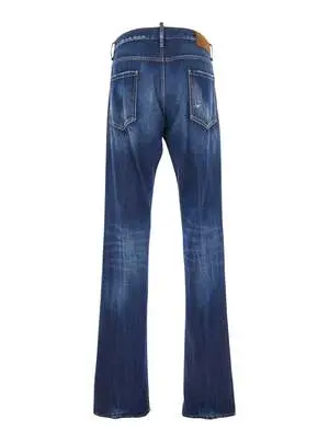 Dsquared2 The American Blue Denim Jeans With Logo Patch