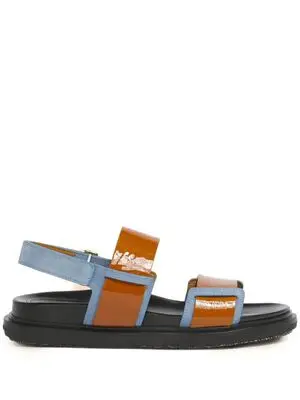 Marni Fussbett Double-strap Leather Sandals - Brown
