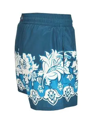 Etro Nylon Floral Print Swim Shorts - Blue