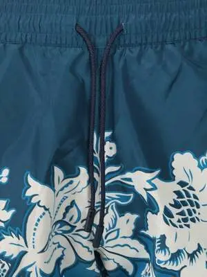 Etro Nylon Floral Print Swim Shorts - Blue