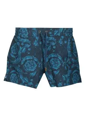 Versace Nylon Baroque Print Swim Shorts - Blue