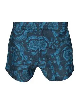 Versace Nylon Baroque Print Swim Shorts - Blue