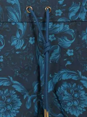 Versace Nylon Baroque Print Swim Shorts - Blue