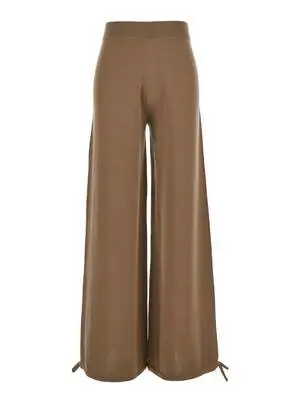 Max Mara Nigeria Wool Wide Leg Pants - Brown