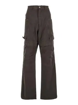 Rick Owens Stefan Brown Cotton Wide Leg Cargo Pants - Multicolor