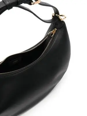 Fendi Logo Hobo Bag - Black
