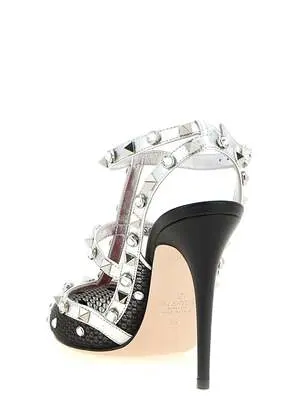 Valentino Garavani Rockstud Lace And Laminated Leather Pumps - Multicolor