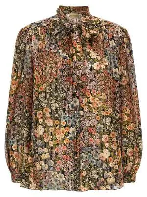 VALENTINO VALENTINO GARAVANI "Après L'hiver" Floral Print Silk Shirt