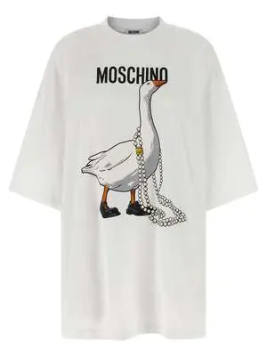 Moschino Goose" T-shirt Dress - White