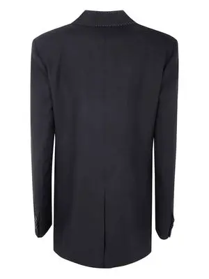 Marni Wool Blazer With Contrast Stitching