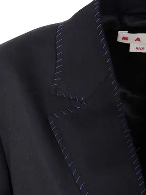 Marni Wool Blazer With Contrast Stitching