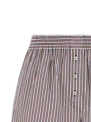 Brunello Cucinelli Cotton Poplin And Silk Striped Pajama Shorts