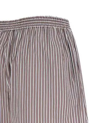 Brunello Cucinelli Cotton Poplin And Silk Striped Pajama Shorts