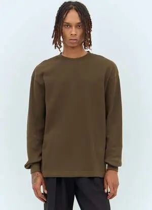 Burberry Cotton Waffle Knit Long Sleeve Top