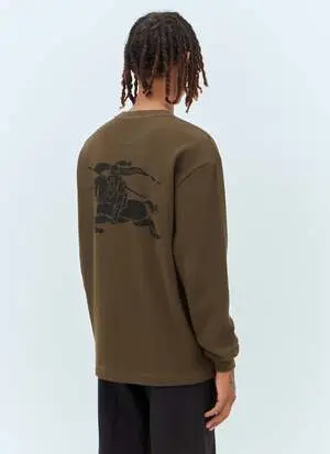 Burberry Cotton Waffle Knit Long Sleeve Top
