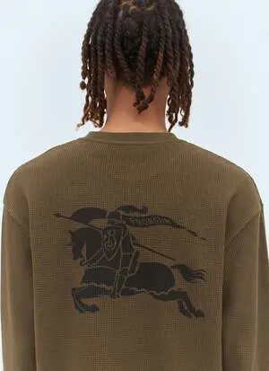 Burberry Cotton Waffle Knit Long Sleeve Top