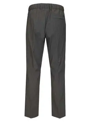 Herno Tech-merino Trousers With Drawstring Waist - Gray