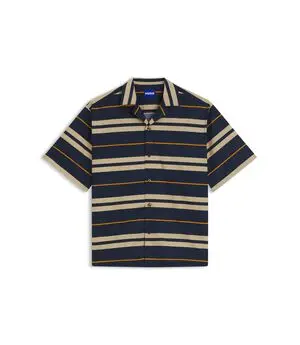 Hugo Relaxed-fit Shirt In Printed Cotton Poplin