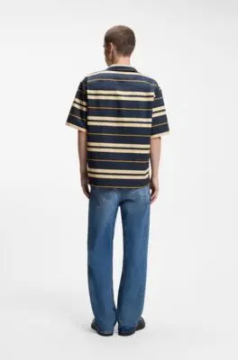 Hugo Relaxed-fit Shirt In Printed Cotton Poplin